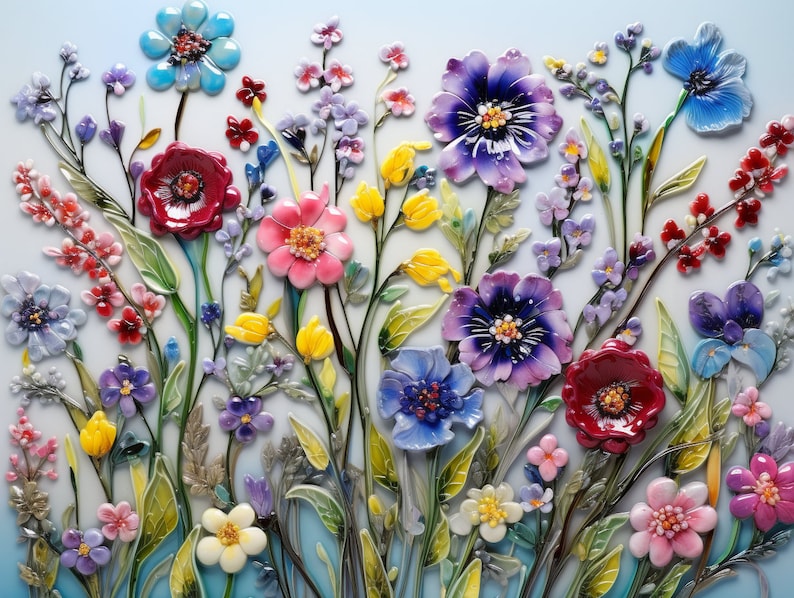 Summer Flowers Ceramic Tiles. - Etsy