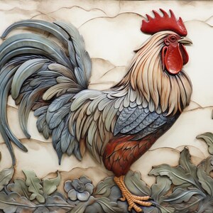 Clay Rooster Ceramic Tile or Mural - Etsy