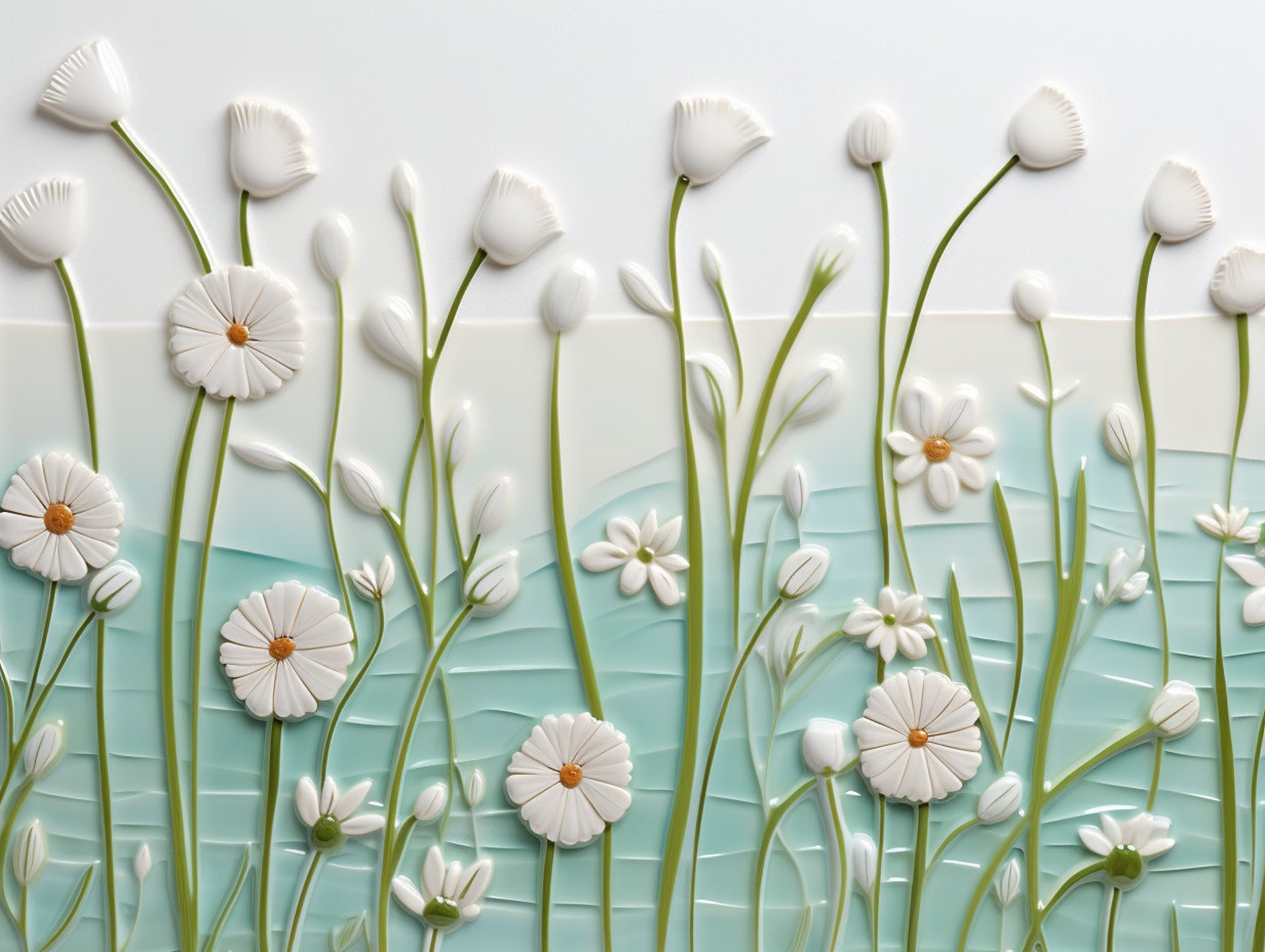 Daisies Tile Backsplash, Ceramic Daisy Tiles - Etsy