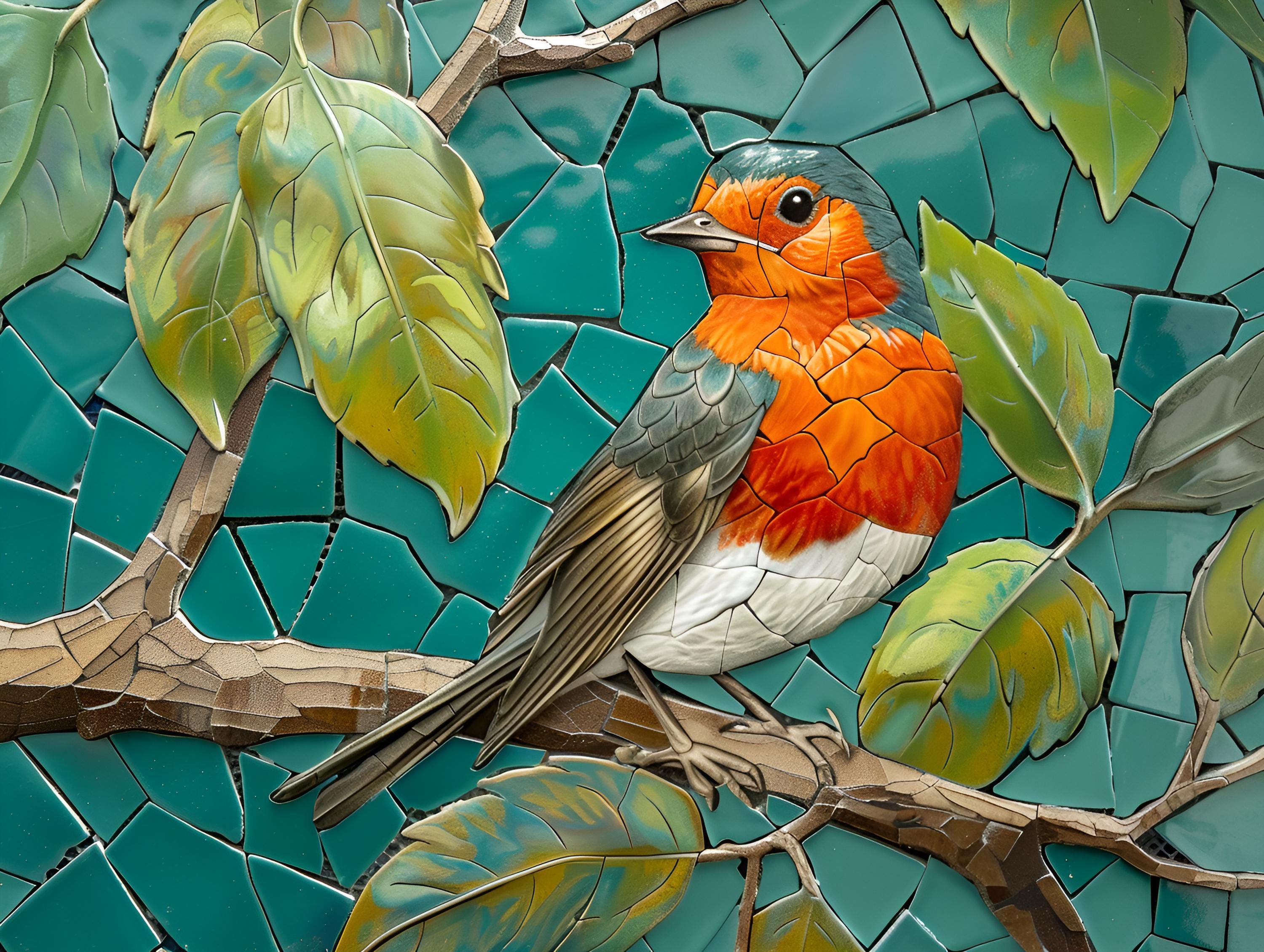 Robin Ceramic Tile or Mural. Bird Home Décor, Ceramic Kitchen ...