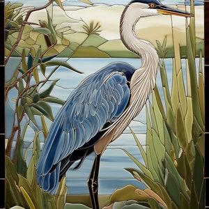 Blue Heron Tiles - Set of 2. - Etsy