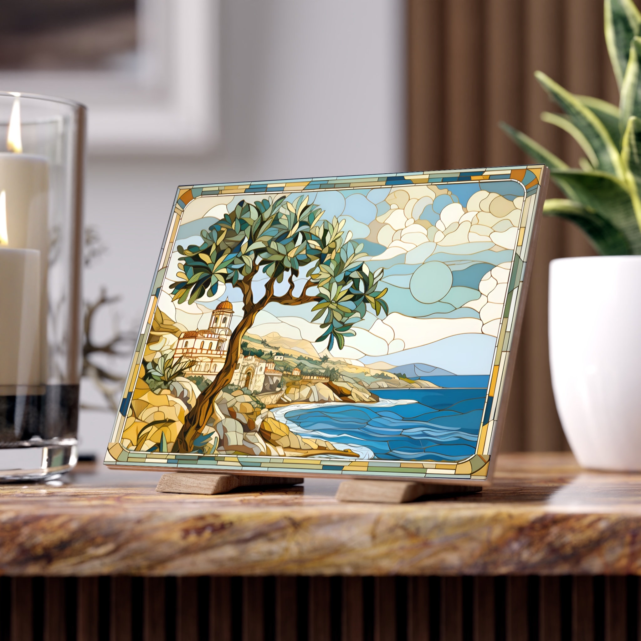 Sicily Coastline Ceramic Tile Backsplash. Italian Landscape Backsplash ...