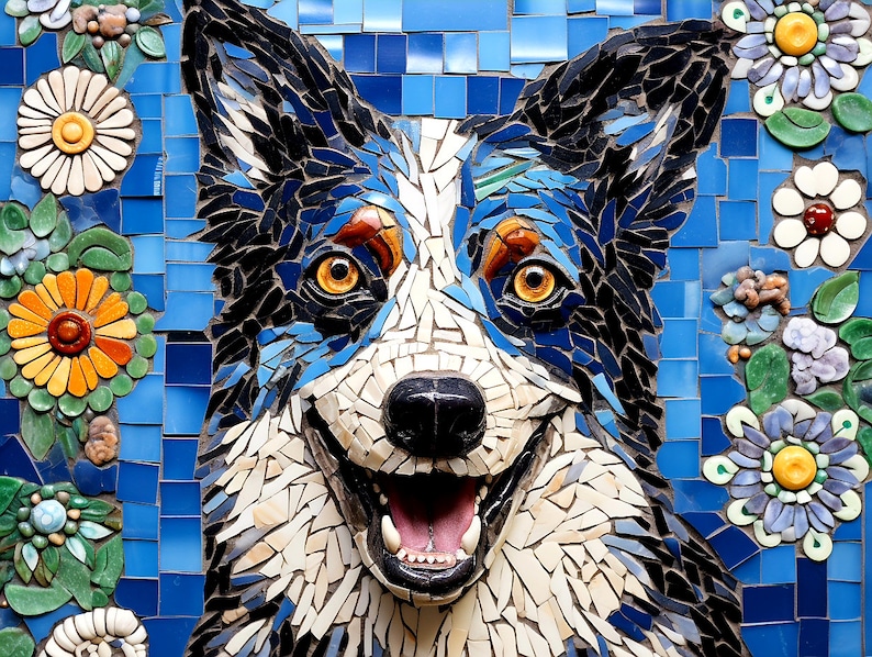 Dog Ceramic Tile Mural, Loyal Friend Wall Mosaic - Etsy
