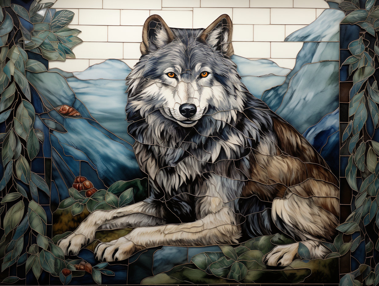 Gray Wolf Ceramic Tile or Mural , Gray Wolf Decorative Tile or Mural, Wild Animals Wall Tile. - Etsy