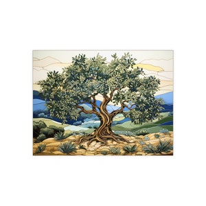 Olive Tree Tile Mural: Mediterranean Countryside Mosaic - Etsy