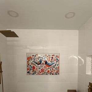 Ceramic Backsplash -scandinavian Birds Tile Mosaic. - Etsy