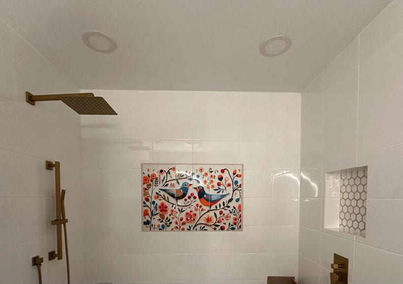 Ceramic Backsplash -scandinavian Birds Tile Mosaic. - Etsy