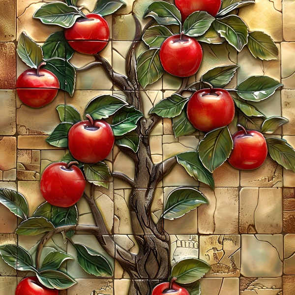 Red Apple Tree - Etsy
