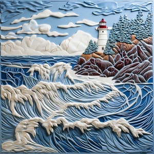 Lighthouse Ceramic Accent Tile or Mural. Kitchen Backsplash Lighthouse ...