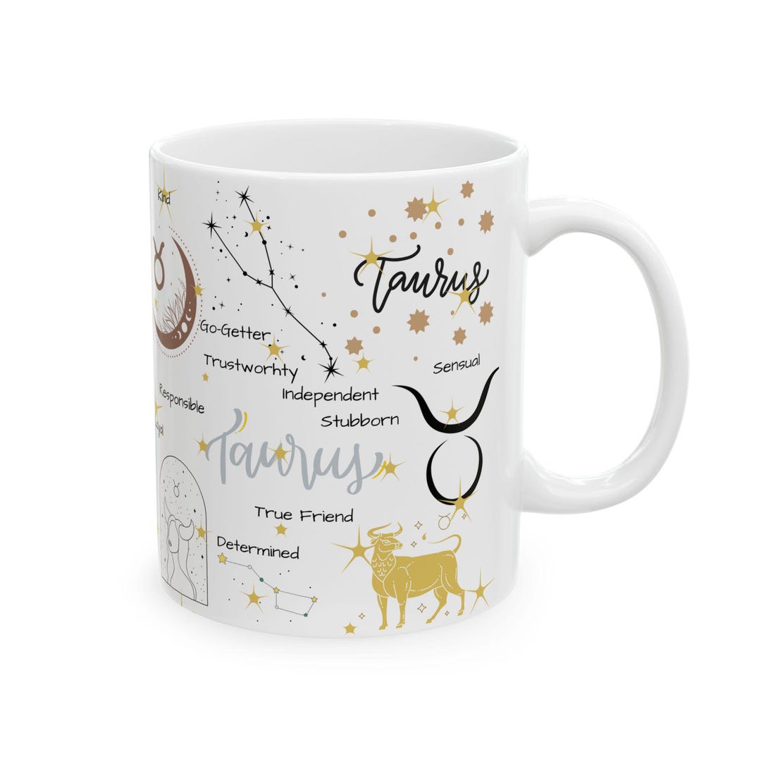 Taurus Mug, May Taurus Mug, Zodiac Mug, Black Zodiac Mug, Coffee Lover ...