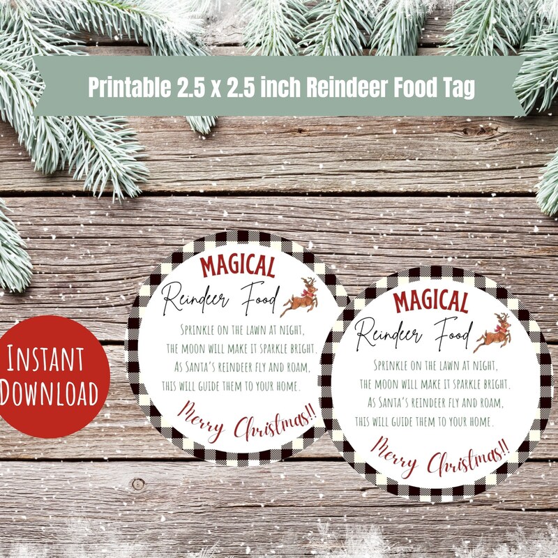 Reindeer Food Tag - Etsy