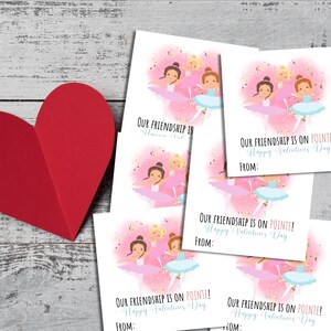 Printable Ballerina Valentine's Day Card for Vday Class Party Favor ...