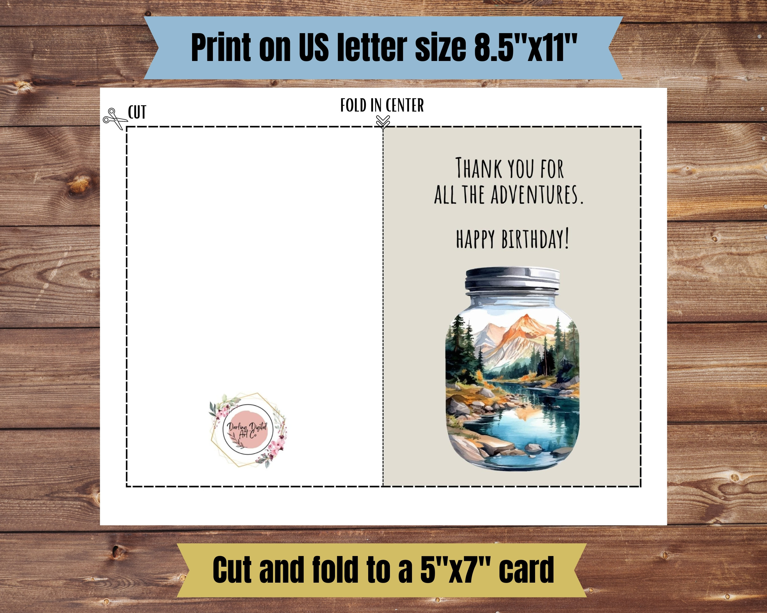Printable Adventure Seeker Birthday Card Outdoors Lover Bday Card ...