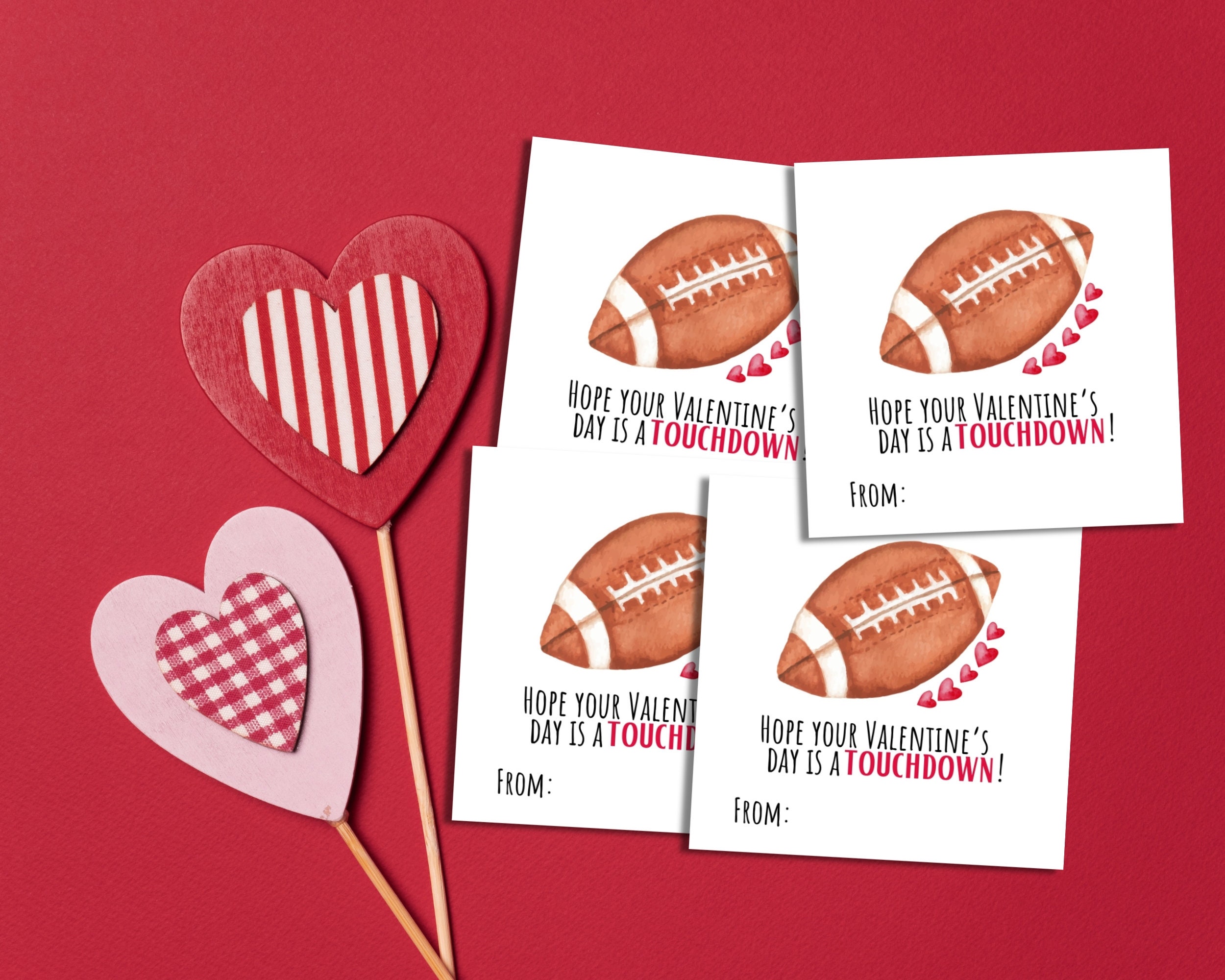 Football Valentine Card Personalized Sports Valentine's Day Tag for ...