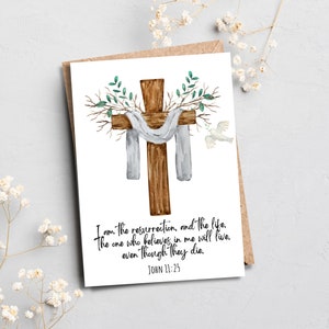 Religious Easter Card Printable Easter Cross Greeting Card Christian ...