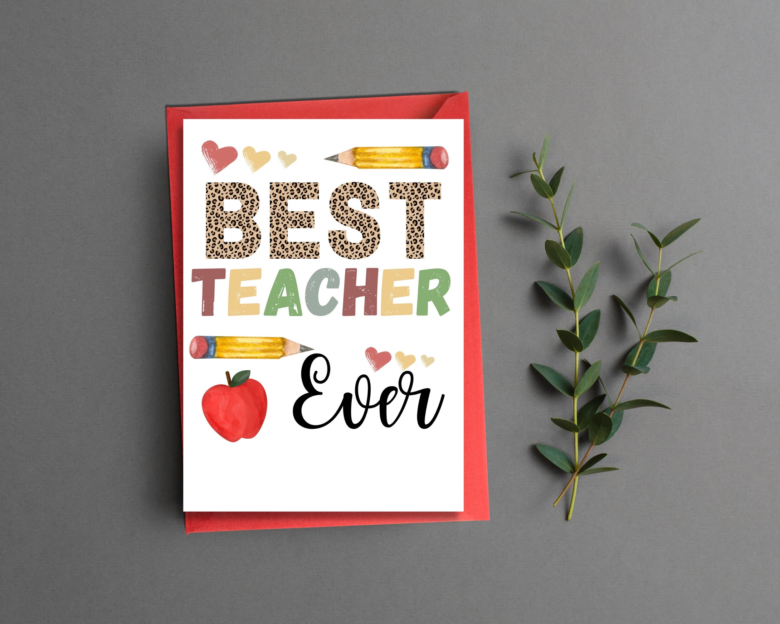 Printable Teacher Appreciation Card for Teacher Gift Thank You Card for ...
