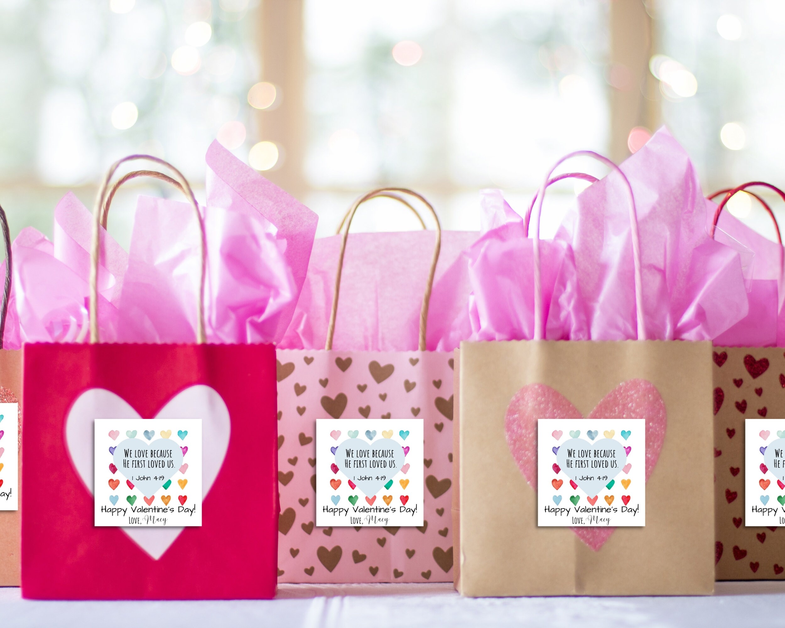 Valentines Day Gift Tag Personalizable Card for Valentine's Day Goody ...