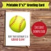 Softball Birthday Card Printable Sports Bday Card Softball Lover Gift ...