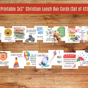 Lunch Box Note Cards Printable Christian Lunch Notes for Kid Scripture ...