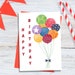Balloon Birthday Card Printable Happy Birthday Greeting Card Colorful ...