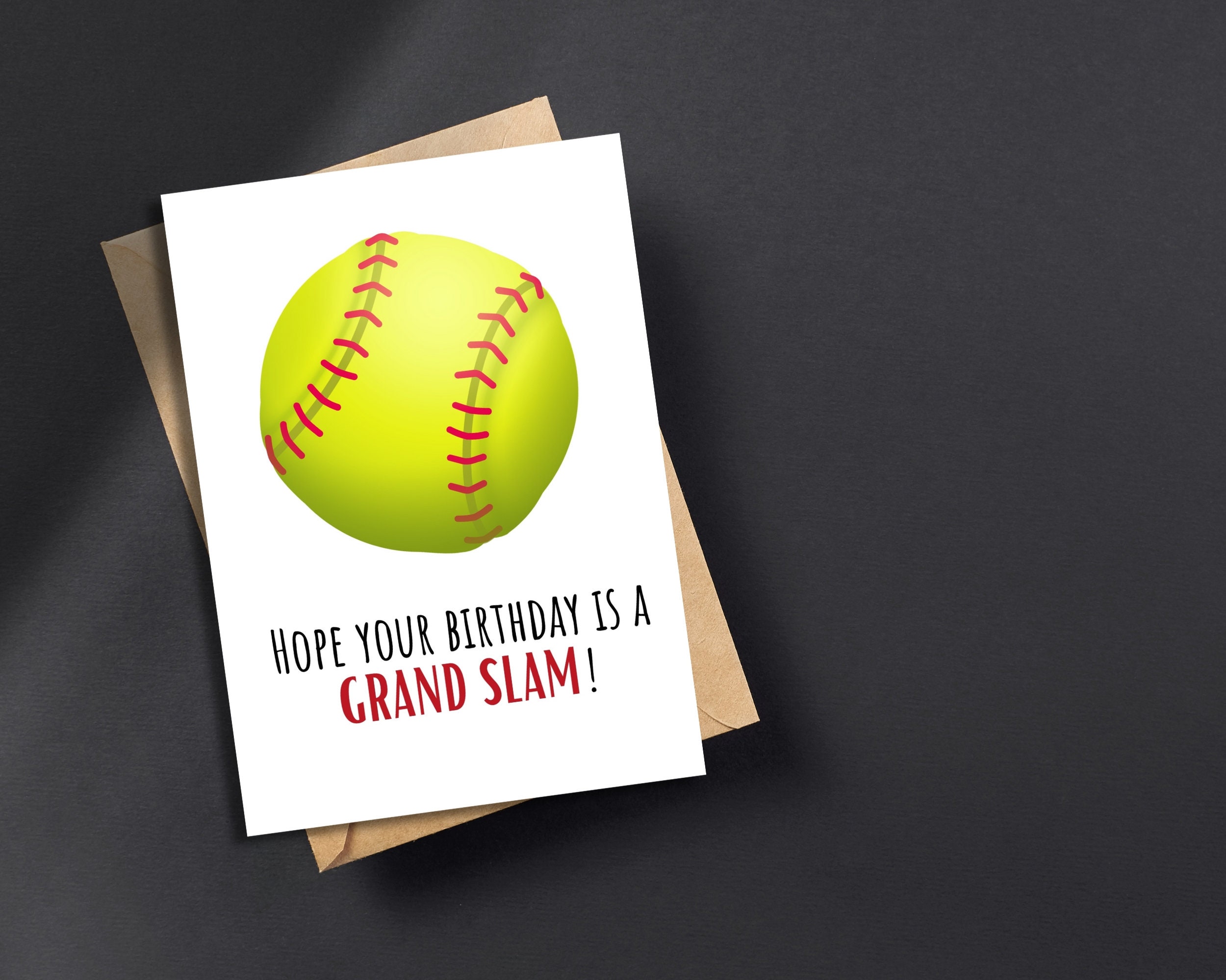 Softball Birthday Card Printable Sports Bday Card Softball Lover Gift ...