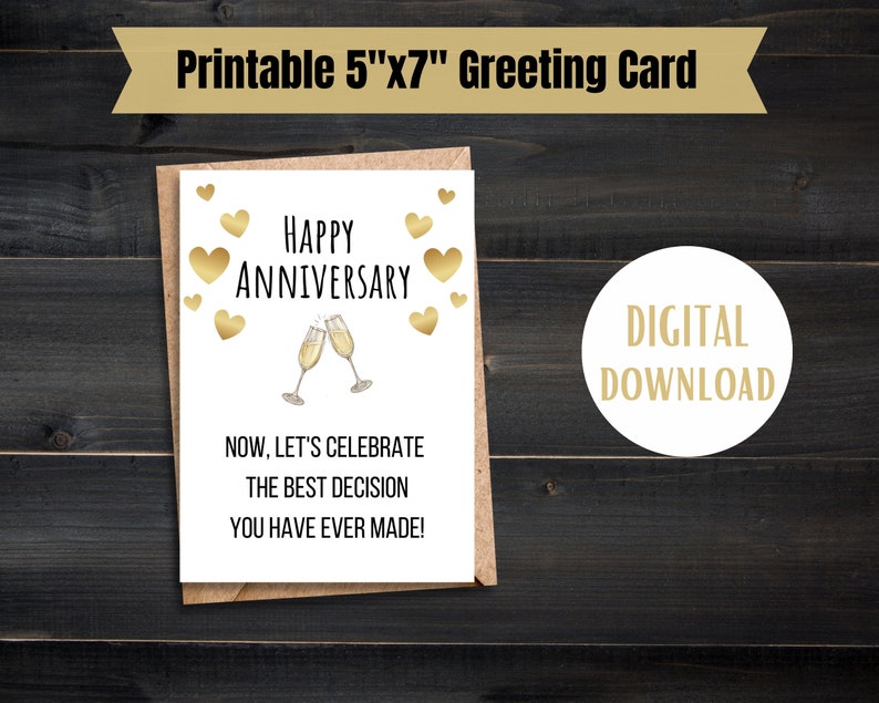 Printable Anniversary Card Funny Anniversary Card for Him Anniversary ...