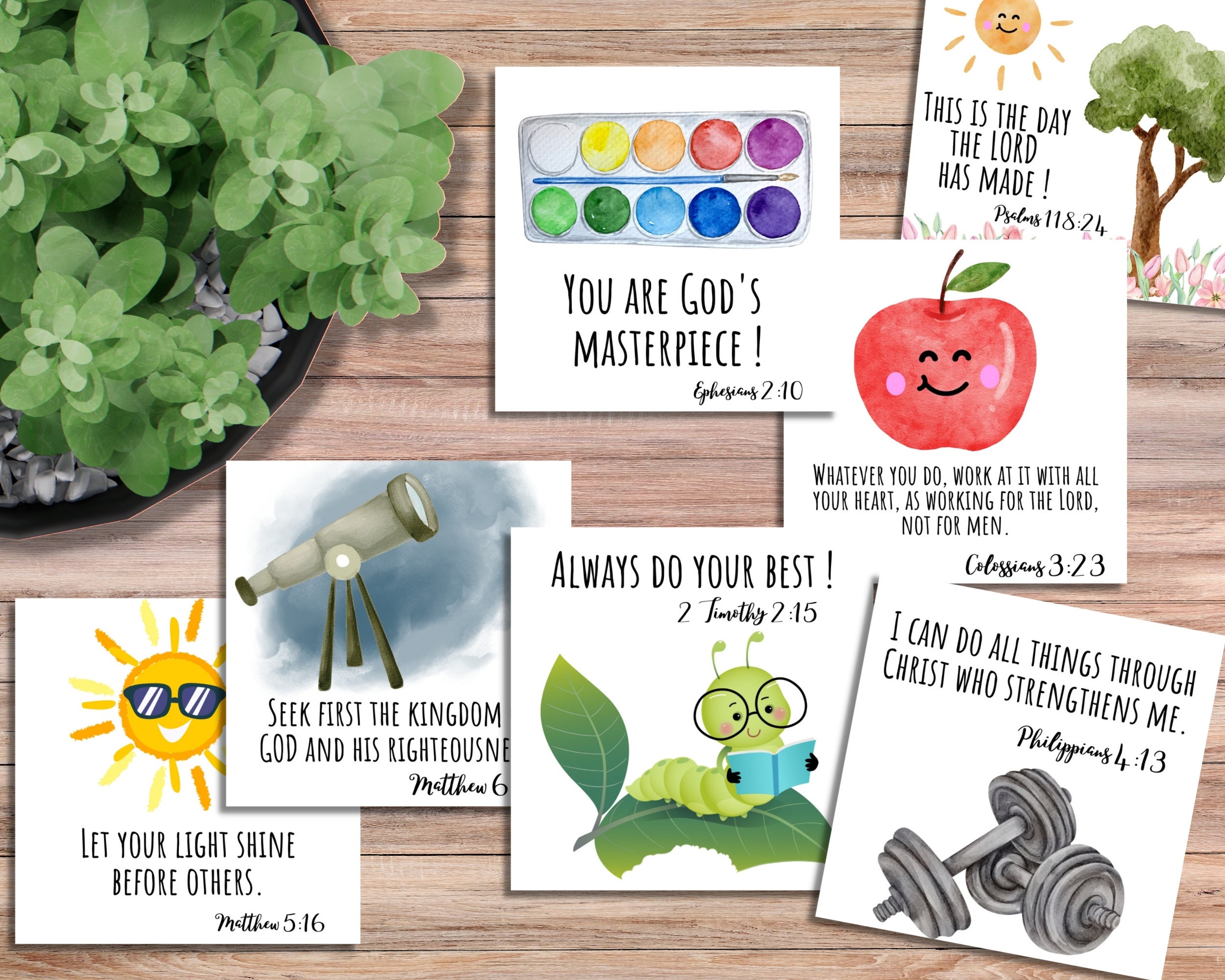 Bible Verse Lunchbox Notes for Kids Lunch Box Christian Cards for ...