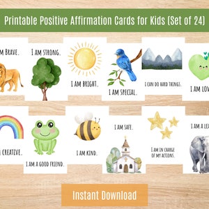 Affirmation Cards for Kids Printable Motivational Cards Kids Positivity ...