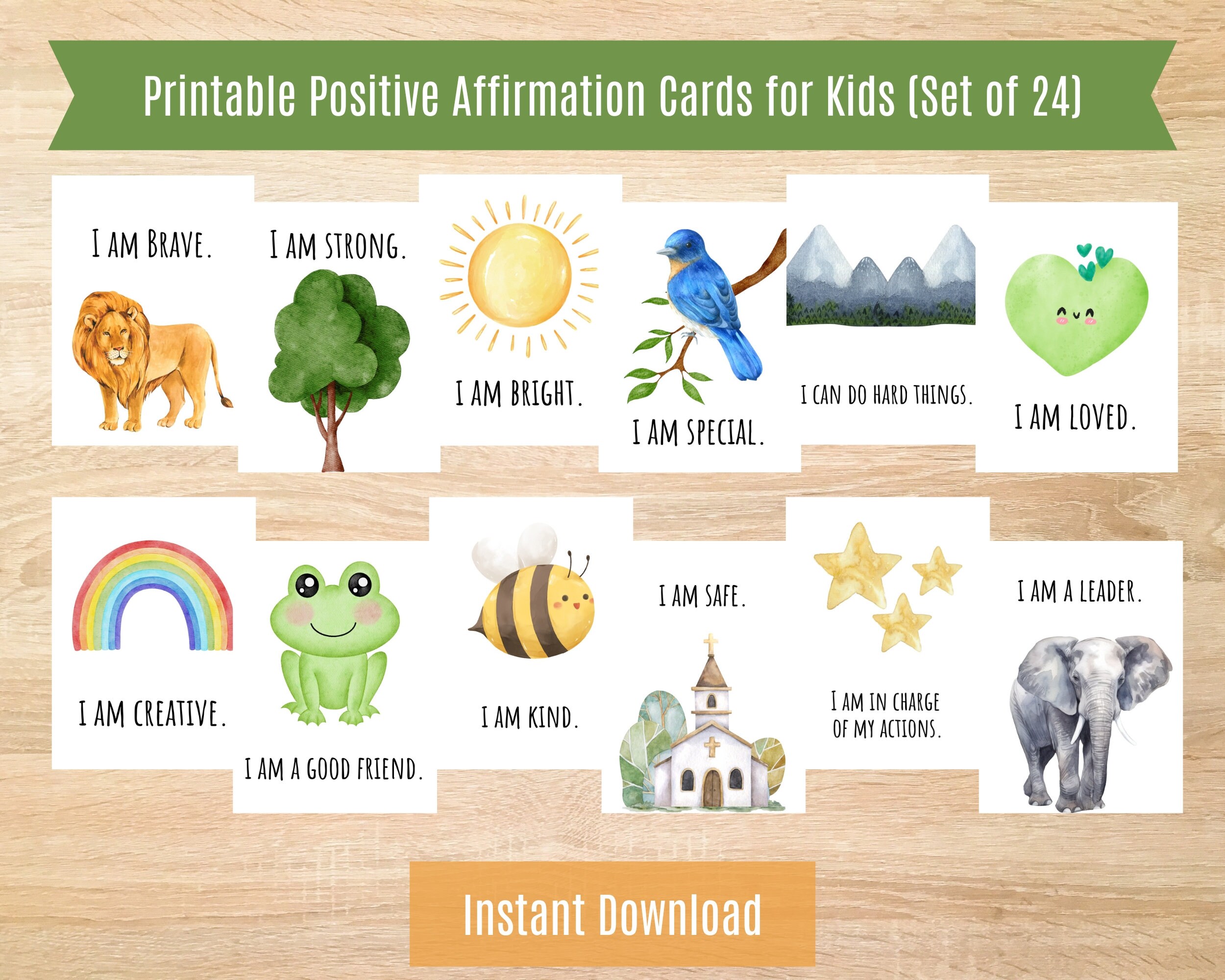 Affirmation Cards for Kids Printable Motivational Cards Kids Positivity ...