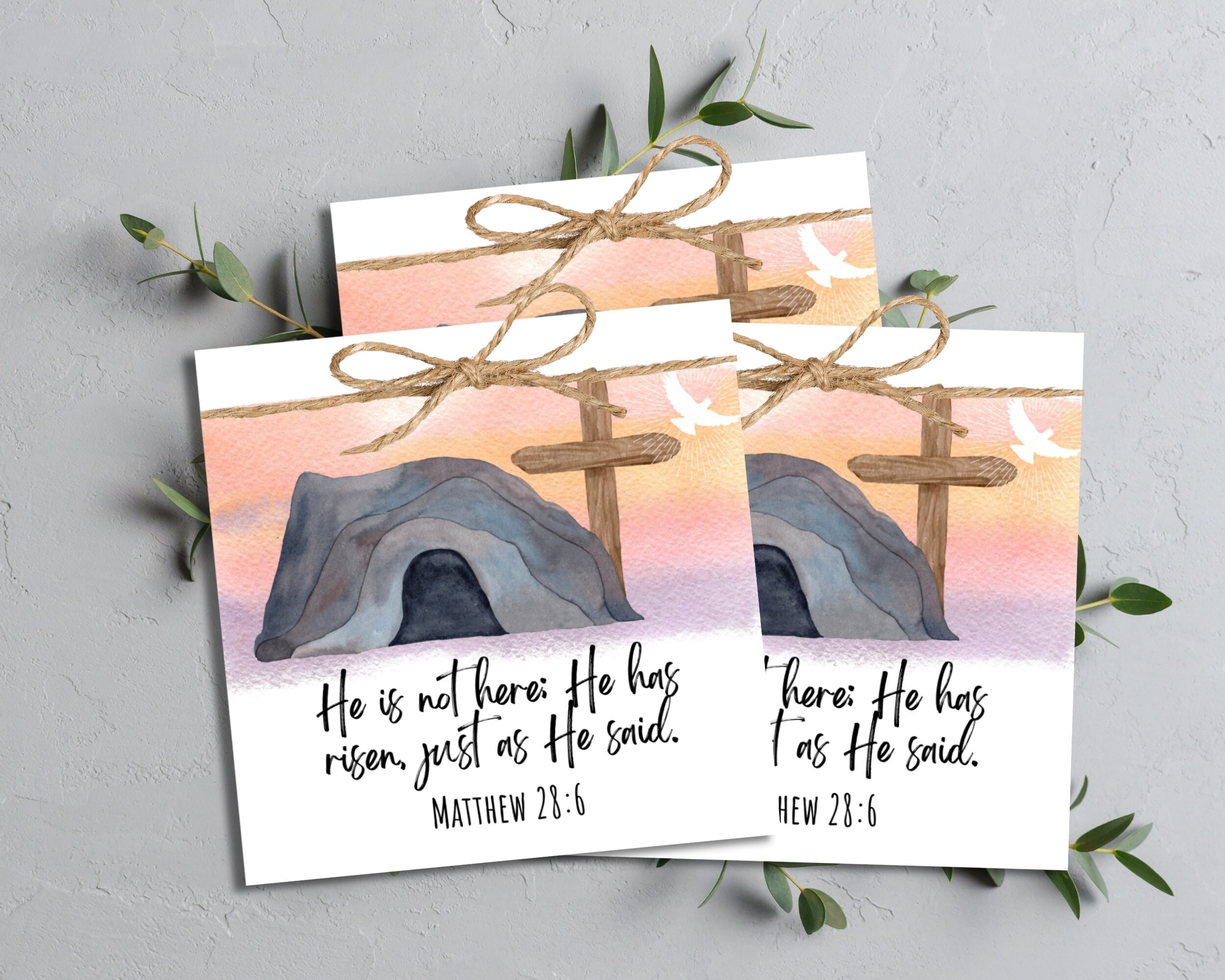 Easter Gift Tag Printable Resurrection Easter Tag Religious Easter Gift ...