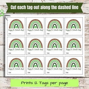 St Patricks Day Gift Tag Printable St Patty's Favor Tag Saint Patrick's ...
