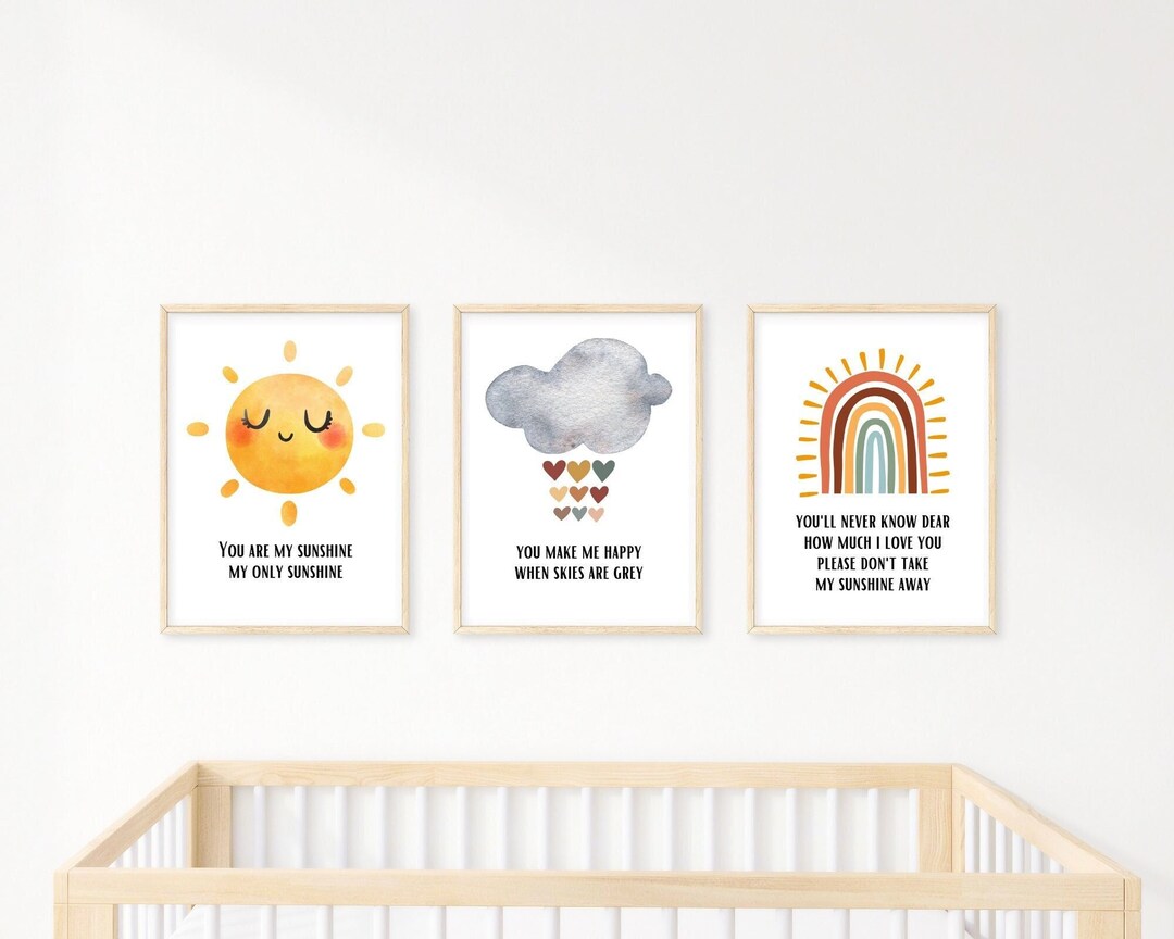 Nursery Wall Decor Printable Rainbow Art Gift for Baby Shower Girl ...