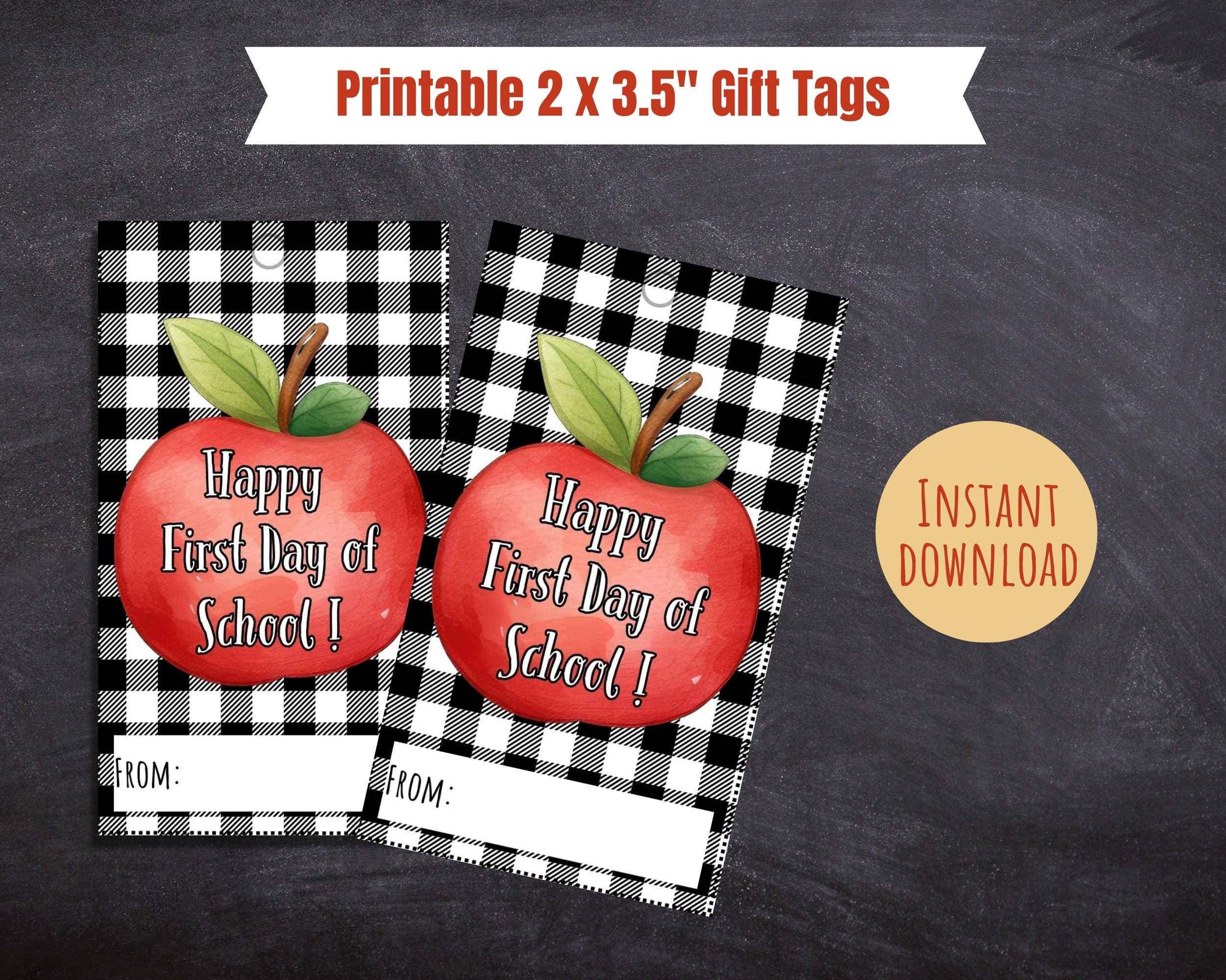 First Day of School Gift Tag Printable Gift Tag for Student Open House ...