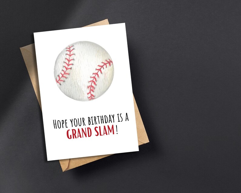 Baseball Birthday Card Printable Sports Bday Card Baseball Lover Gift ...