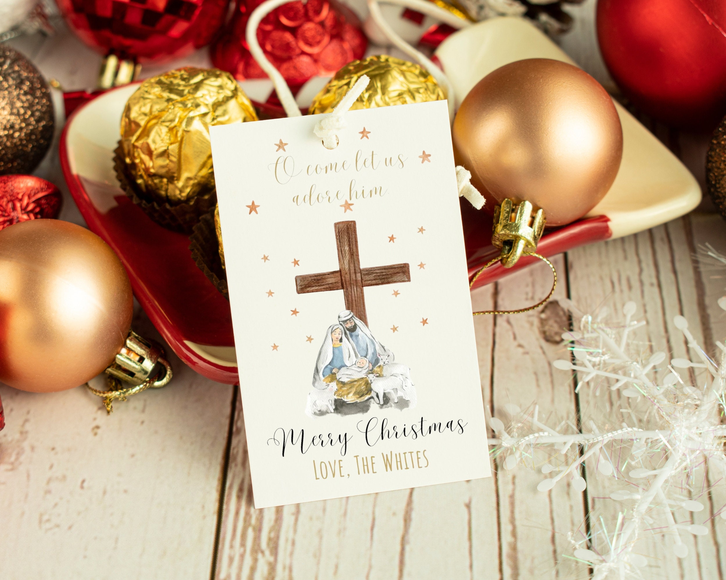 Christmas Gift Tag Printable Nativity Tag for Christmas Gift Scripture ...