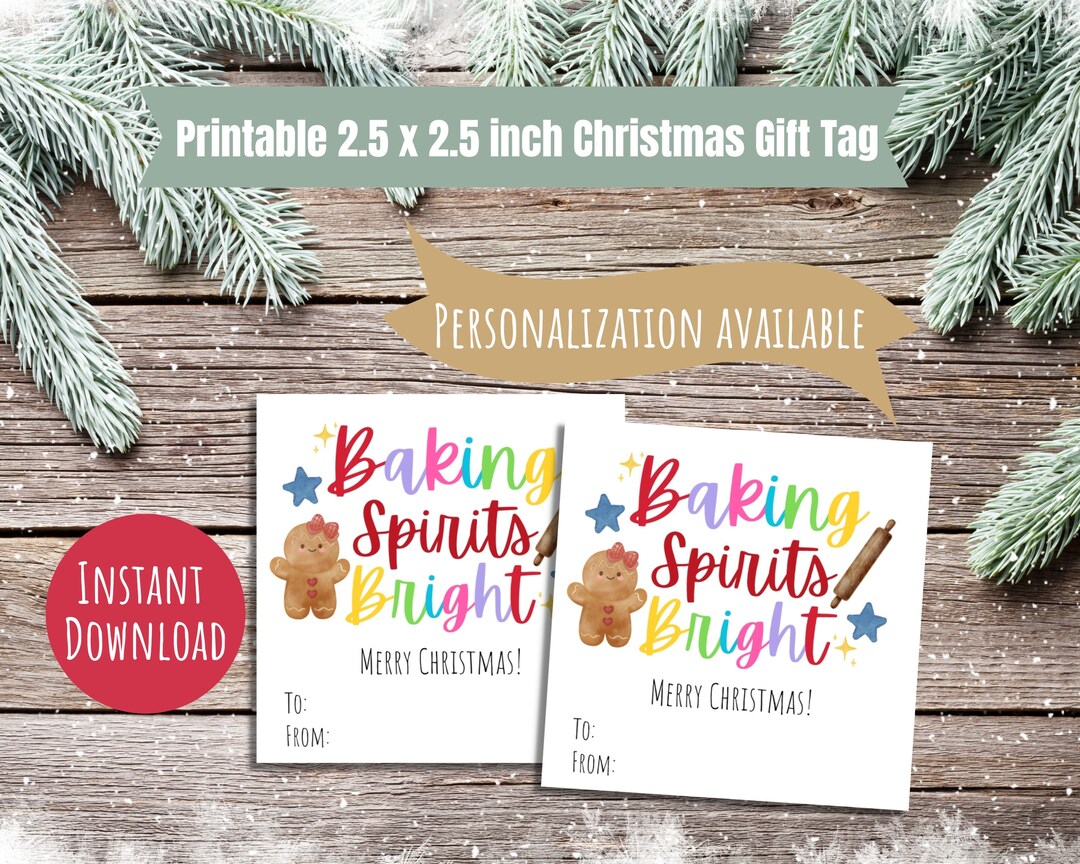 Gift Tag for Christmas Baked Goods Personalized Holiday Bakery Label ...