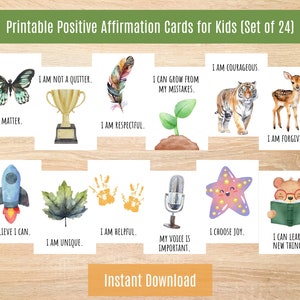 Affirmation Cards for Kids Printable Motivational Cards Kids Positivity ...