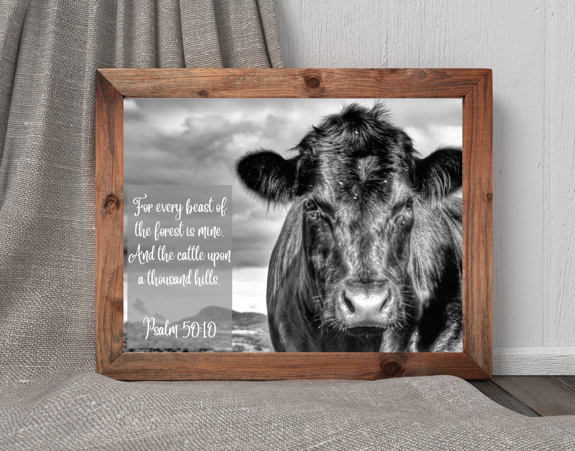 Cow Print for Farmhouse Wall Decor Bible Verse Scripture Printable ...