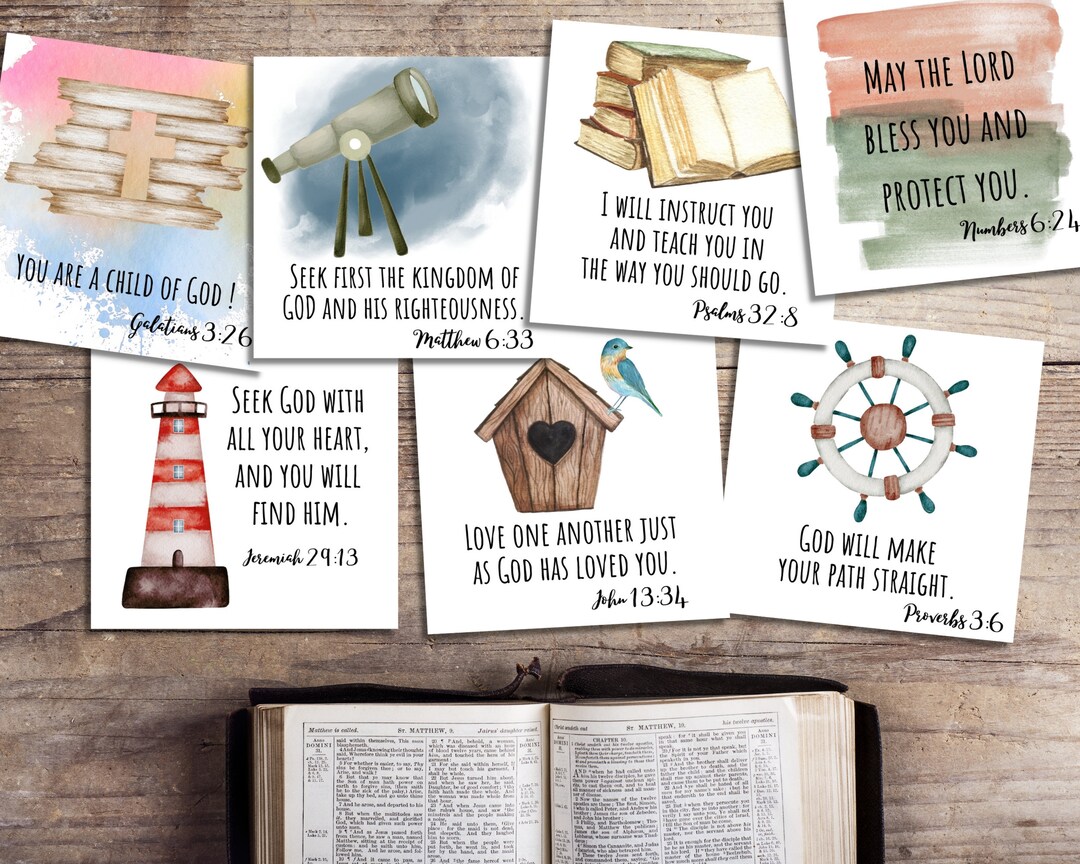 Printable Bible Verse Cards for Kids Christian Homeschool Scripture ...