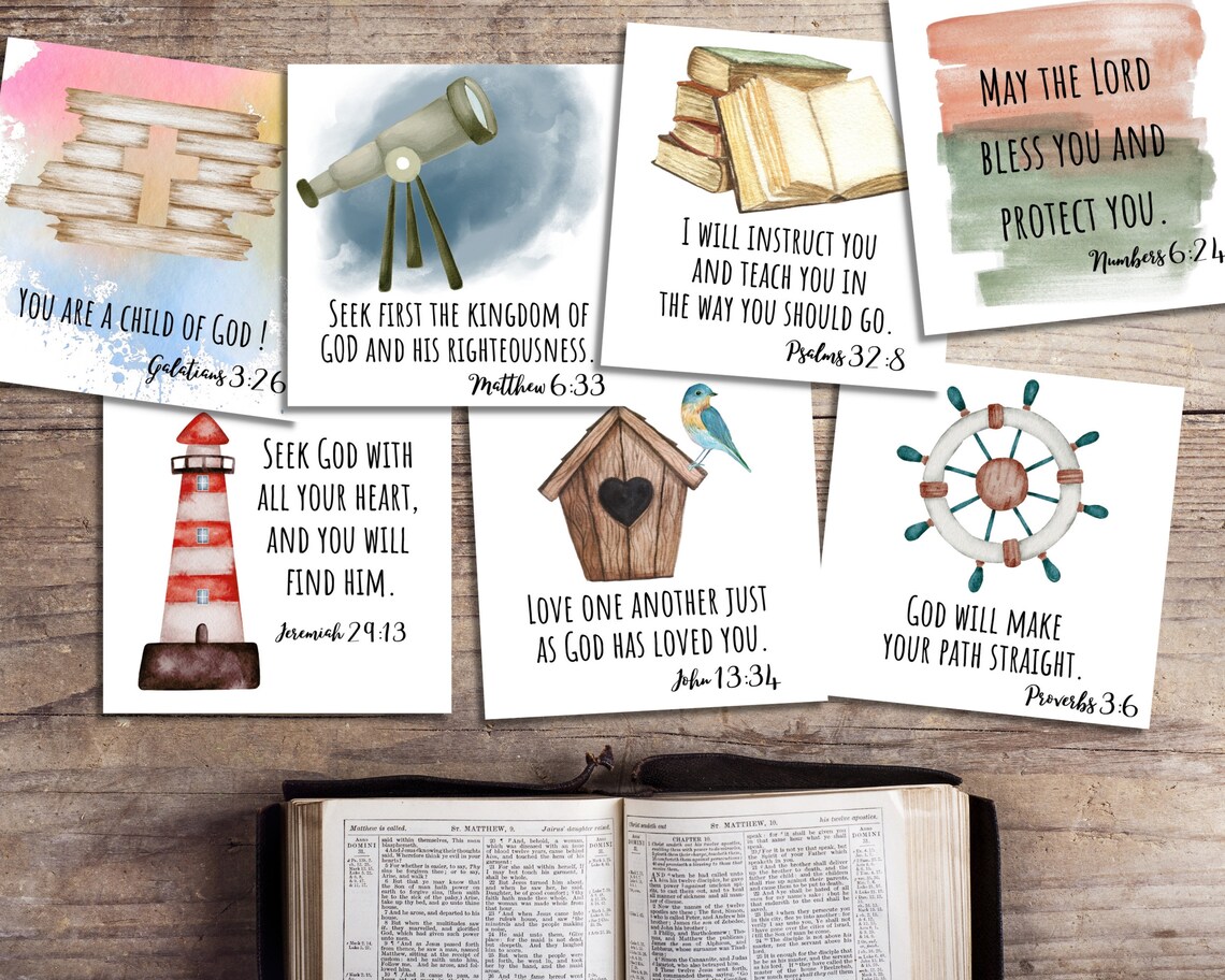 Printable Bible Verse Cards for Kids Christian Homeschool Scripture ...