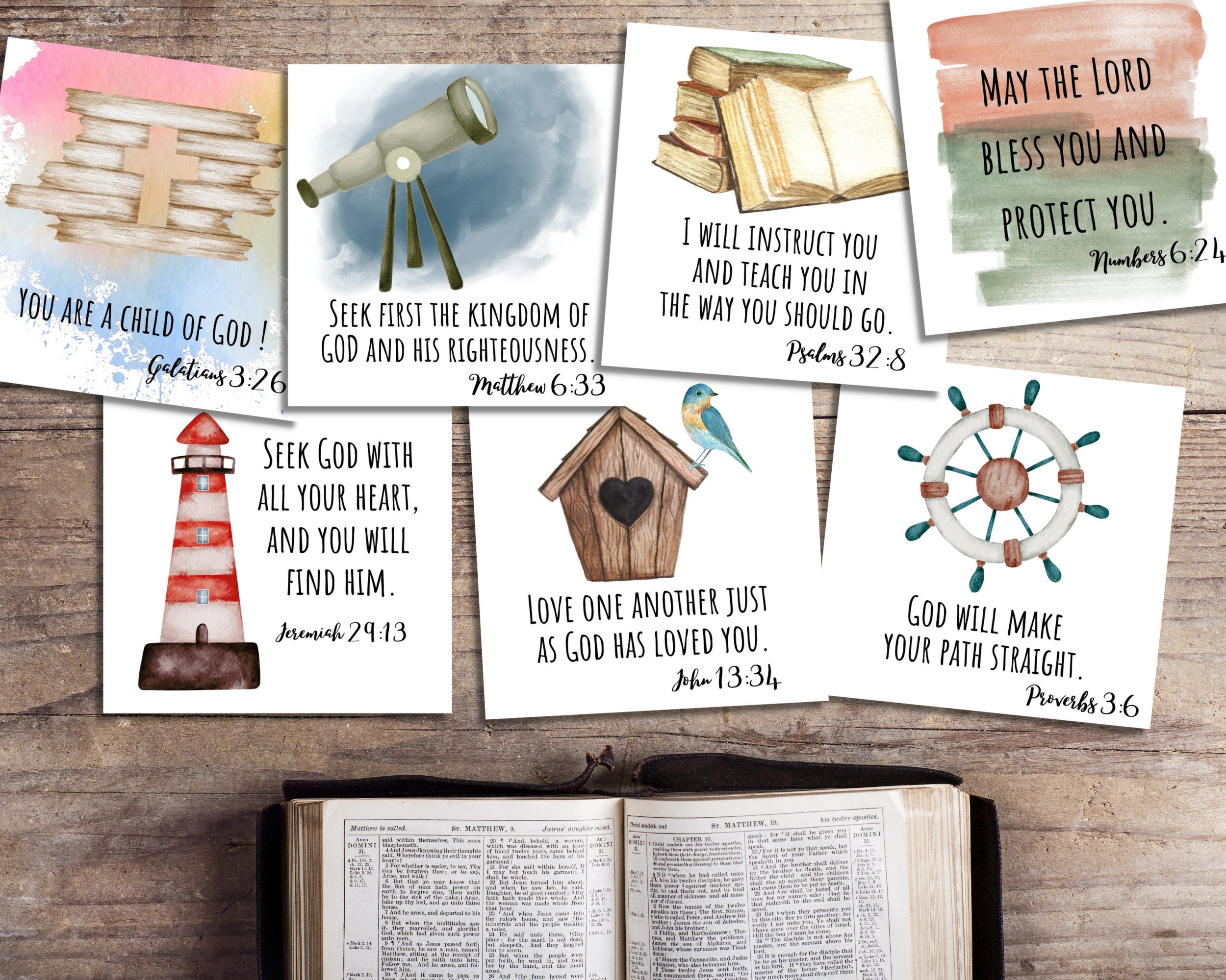 Printable Bible Verse Cards for Kids Christian Homeschool Scripture ...