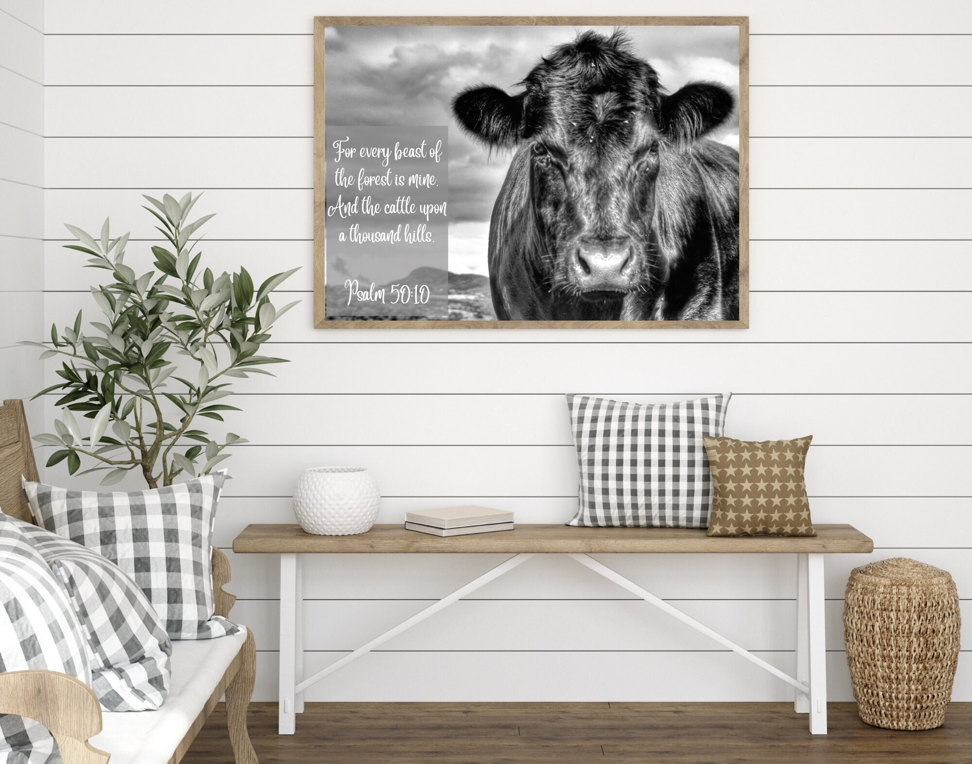 Cow Print for Farmhouse Wall Decor Bible Verse Scripture Printable ...