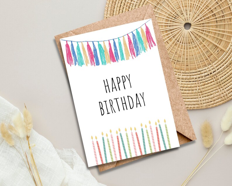 Printable Birthday Card Bundle Set of 15 Bday Card Bundle Digital B Day ...