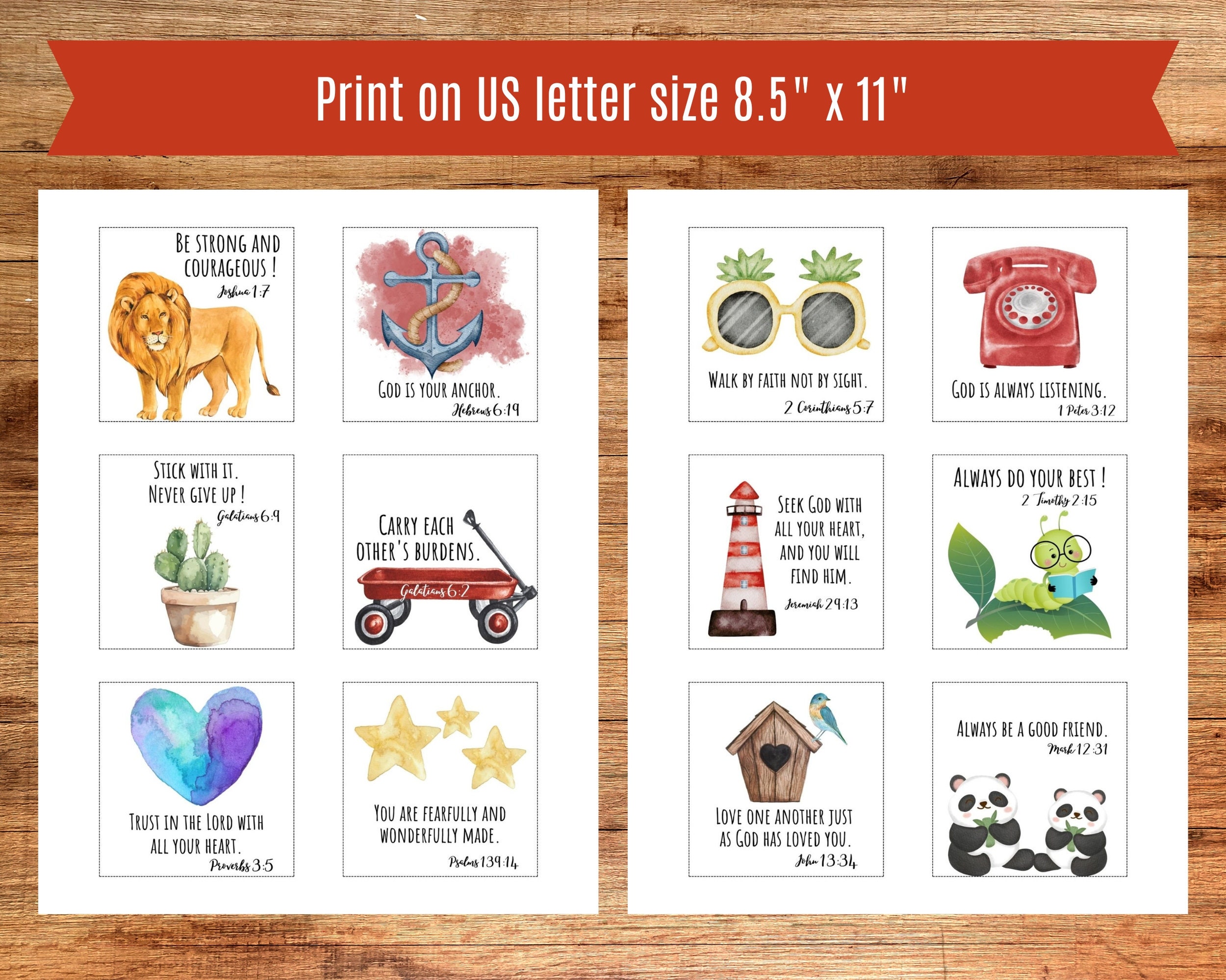 Printable Bible Verse Cards for Kids Christian Homeschool Scripture ...