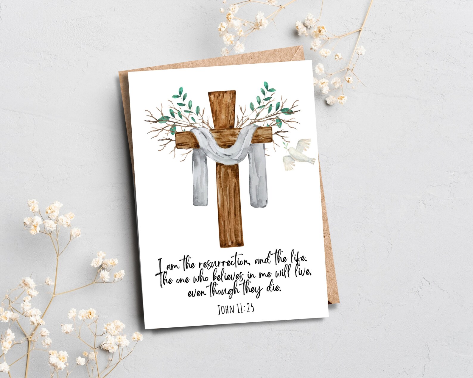 Religious Easter Card Printable Easter Cross Greeting Card Christian ...