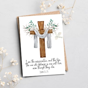 Religious Easter Card Printable Easter Cross Greeting Card Christian ...