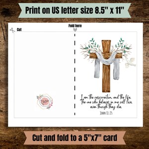 Religious Easter Card Printable Easter Cross Greeting Card Christian ...