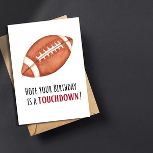 Football Birthday Card Printable Sports Bday Card Football Lover Gift ...