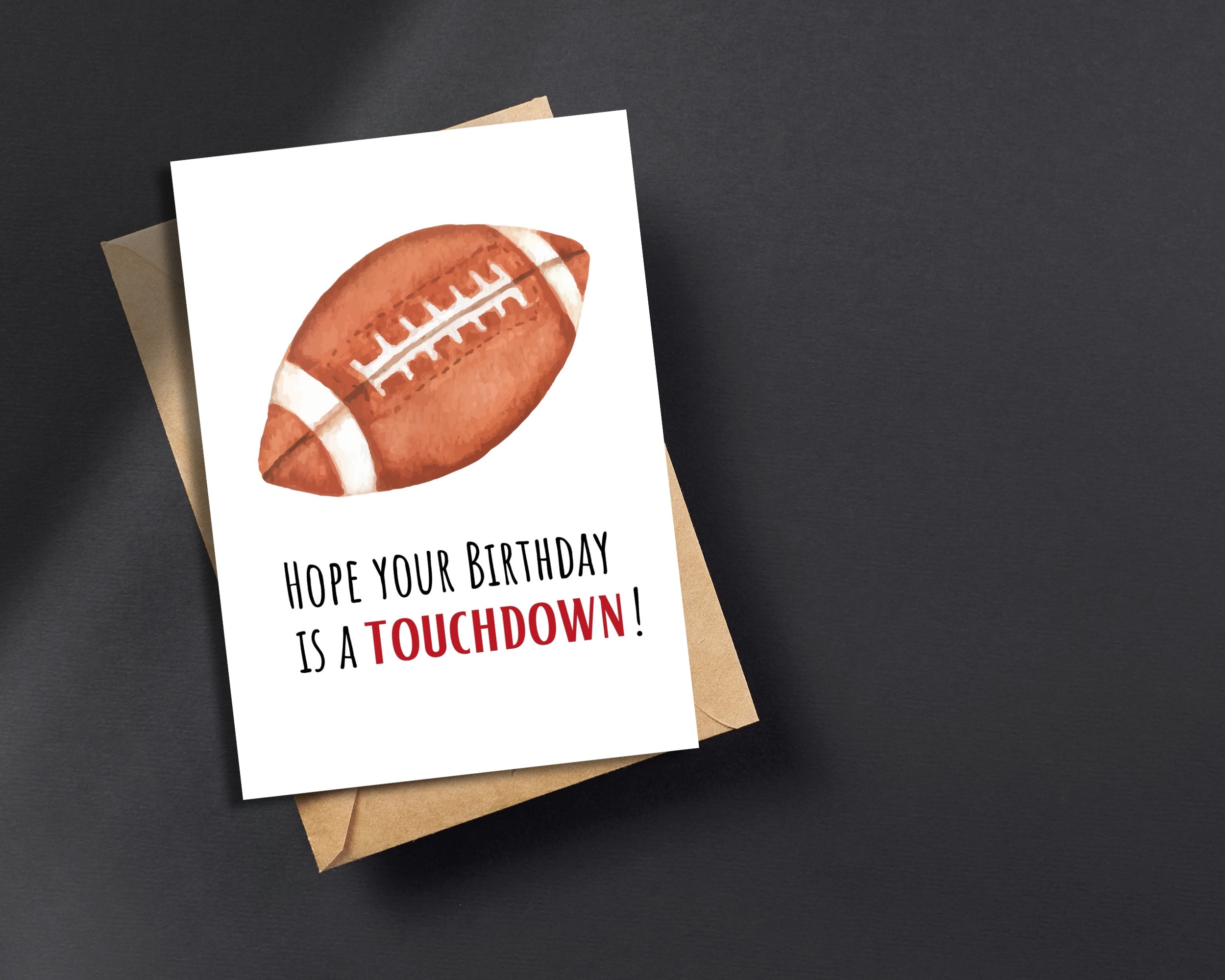Football Birthday Card Printable Sports Bday Card Football Lover Gift ...
