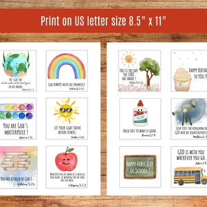 Bible Verse Lunchbox Notes for Kids Lunch Box Christian Cards for ...